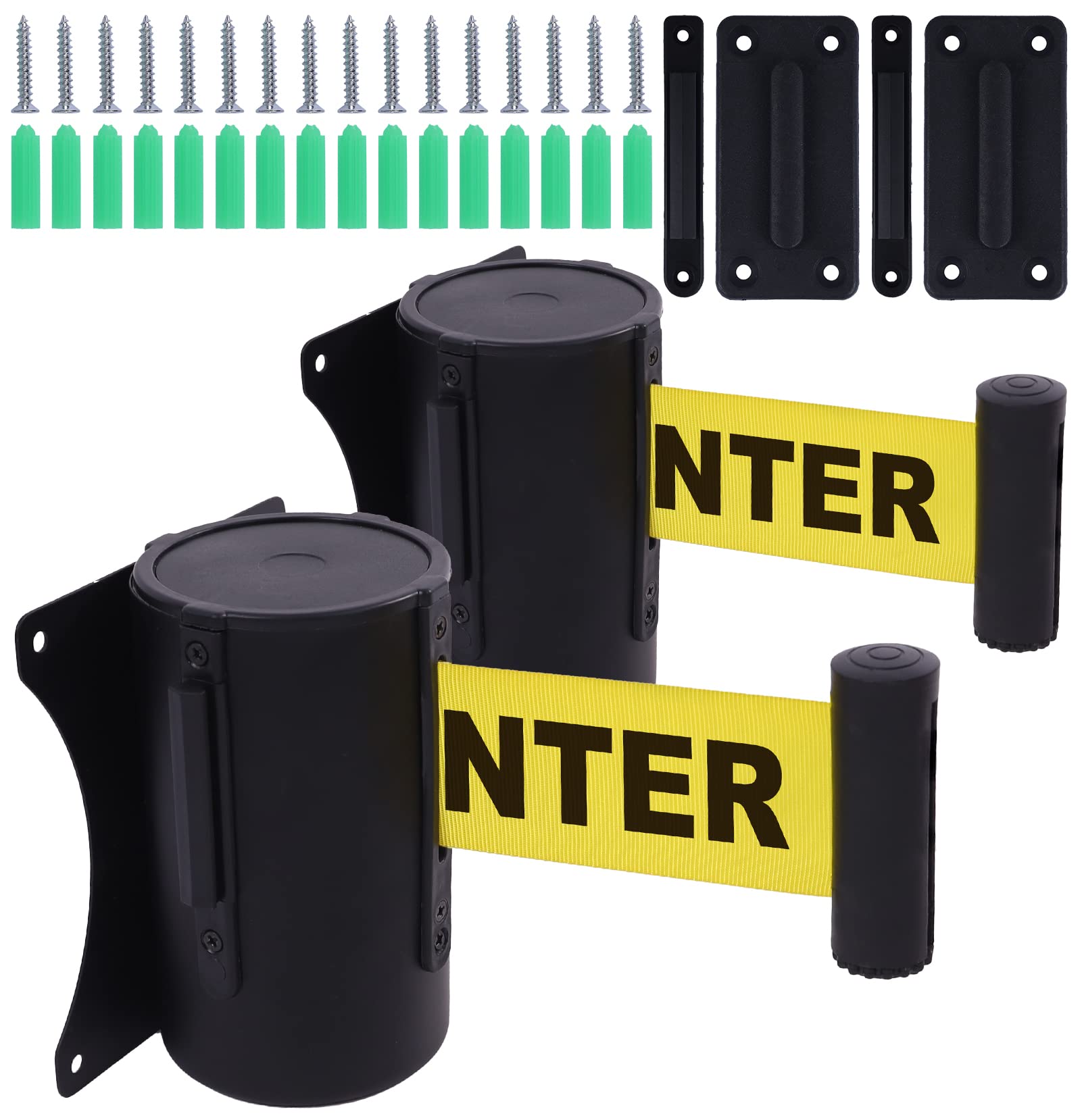 Snapklik.com : Wall Mount Retractable Belt Barrier 2 Pack, CRAFTFORCE ...