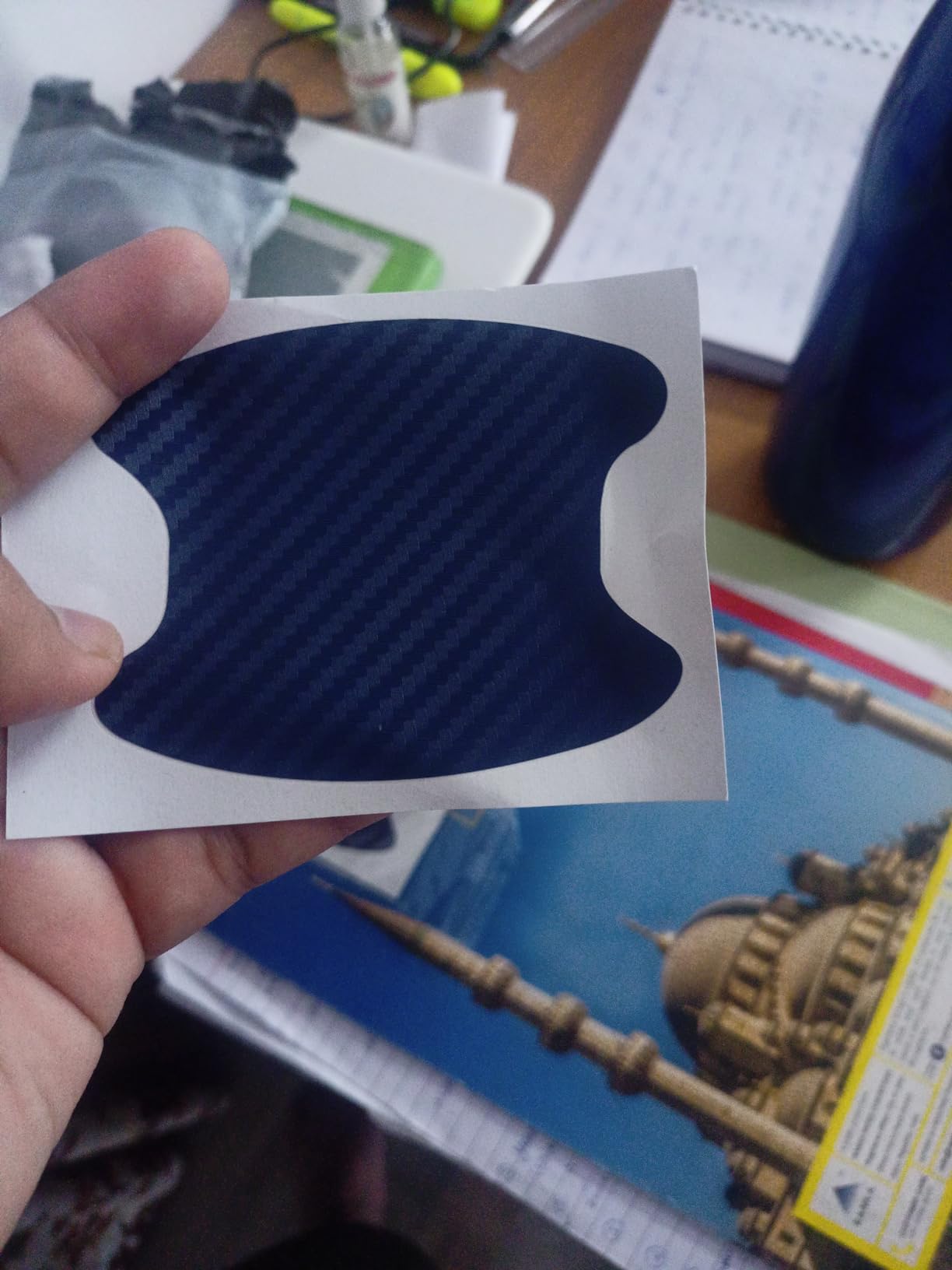 Mr Fix Corbon Fiber(Blue)Car Door Handle Protective Films Auto Door ...