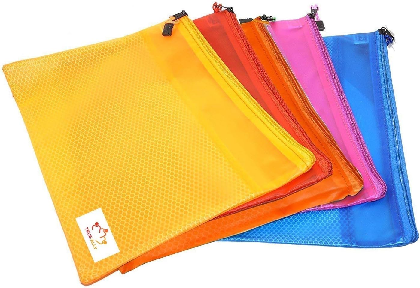True-Ally 5 Pieces Transparent Pouch - Heavy-Duty Plastic Reinforced ...