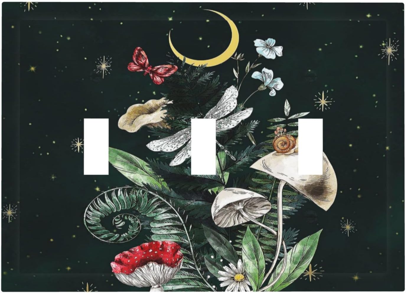 Amazon.com: DJTRRF Nature Mushrooms Plant Like Painted 3 Gang Toggle ...
