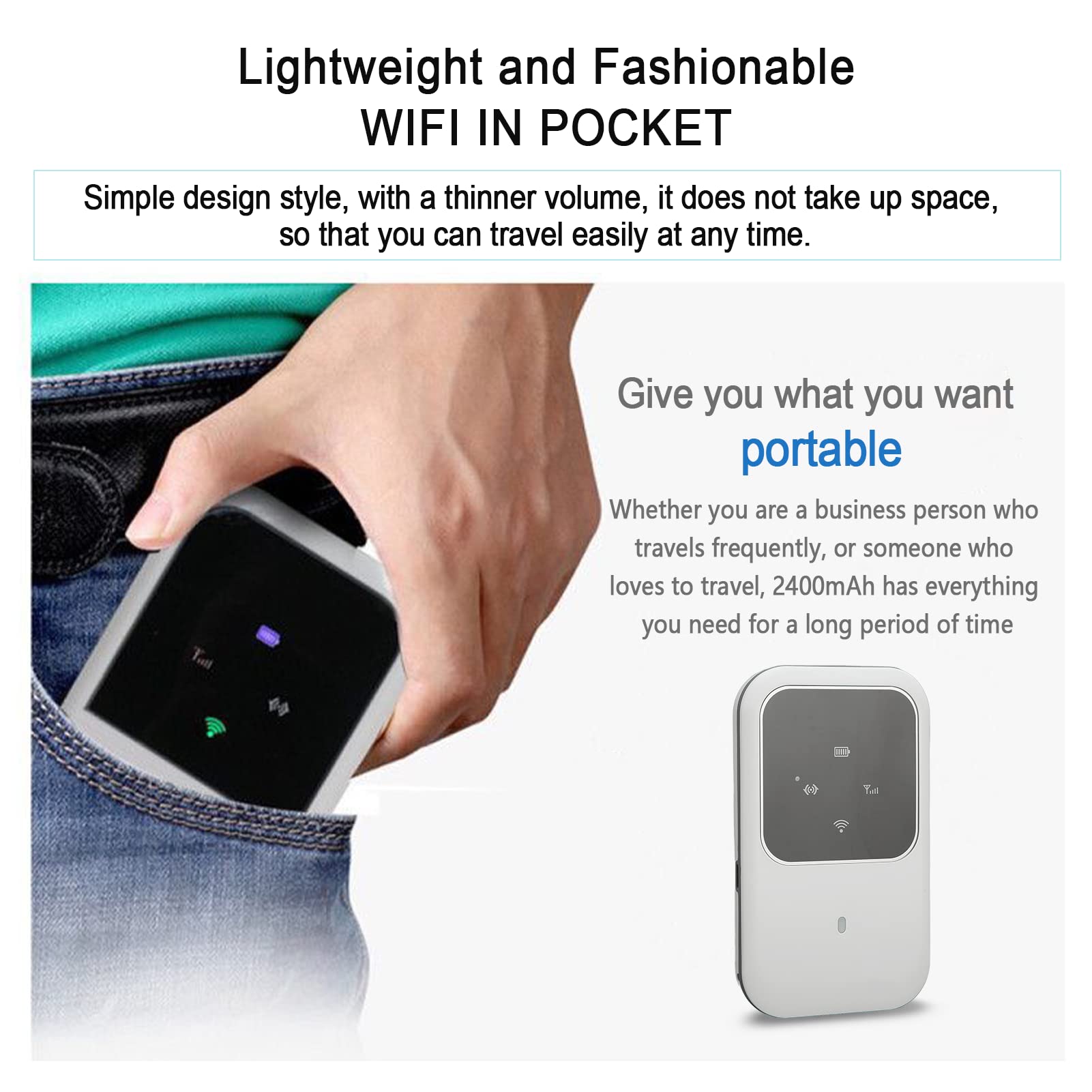 4G Travel Mobile WiFi Hotspot, Wireless Internet Router Devices with ...