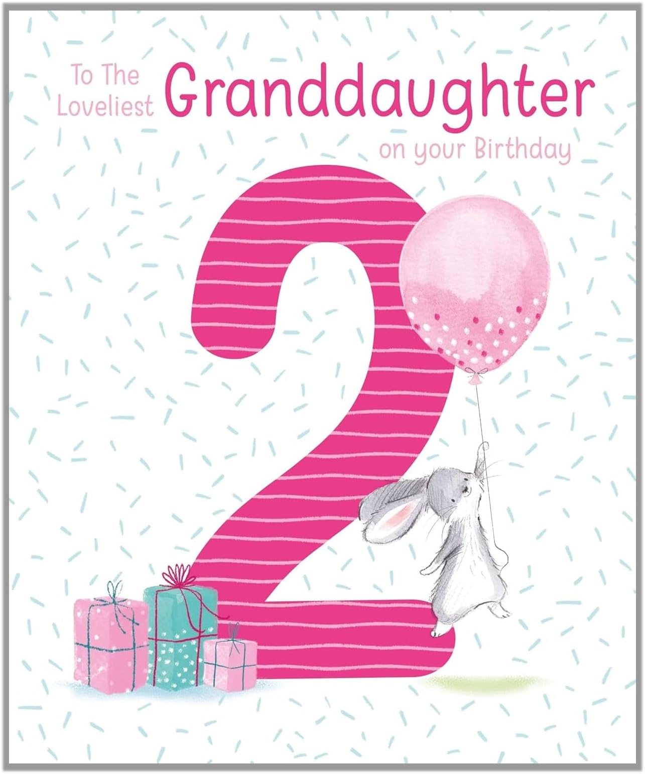 Granddaughter 2nd Birthday Card & Badge - 2 Today Princess & Unicorn 9 ...