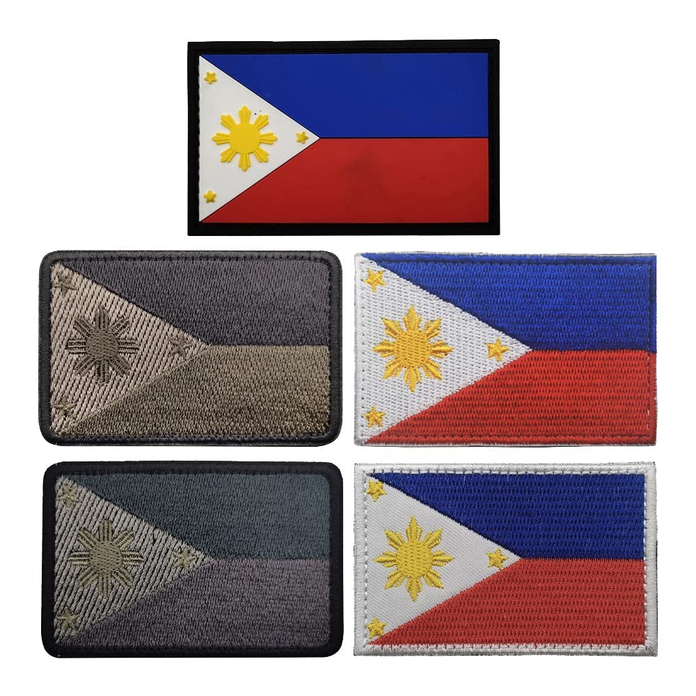 Snapklik.com : 2 PCS AliPlus Philippines Flag Patches Embroidered ...