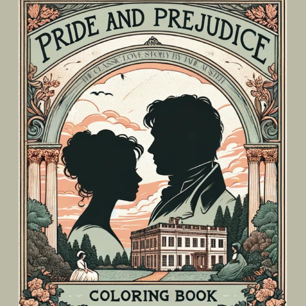 Amazon.com: Pride and Prejudice Coloring Book (Cerise Papeterie Ladies ...