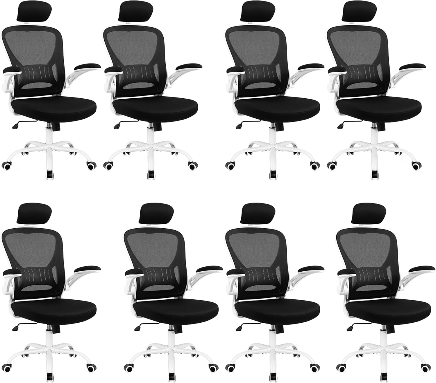 Amazon.com: Flysky 8Pack Ergonomic Office Desk Chair - High-Back ...