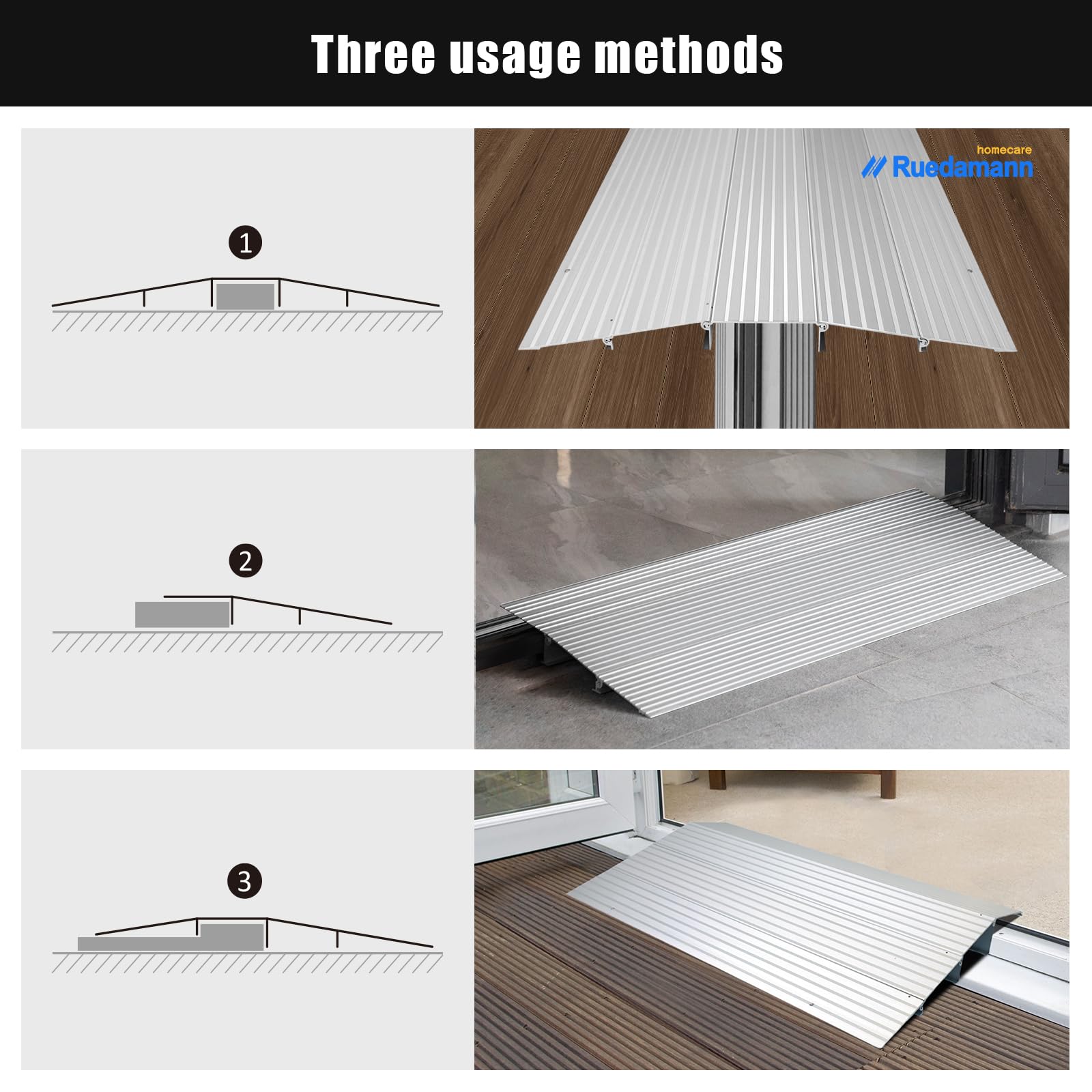 Snapklik.com : 2" Rise Bridge Threshold Ramp, 34" Wide Modular Aluminum ...