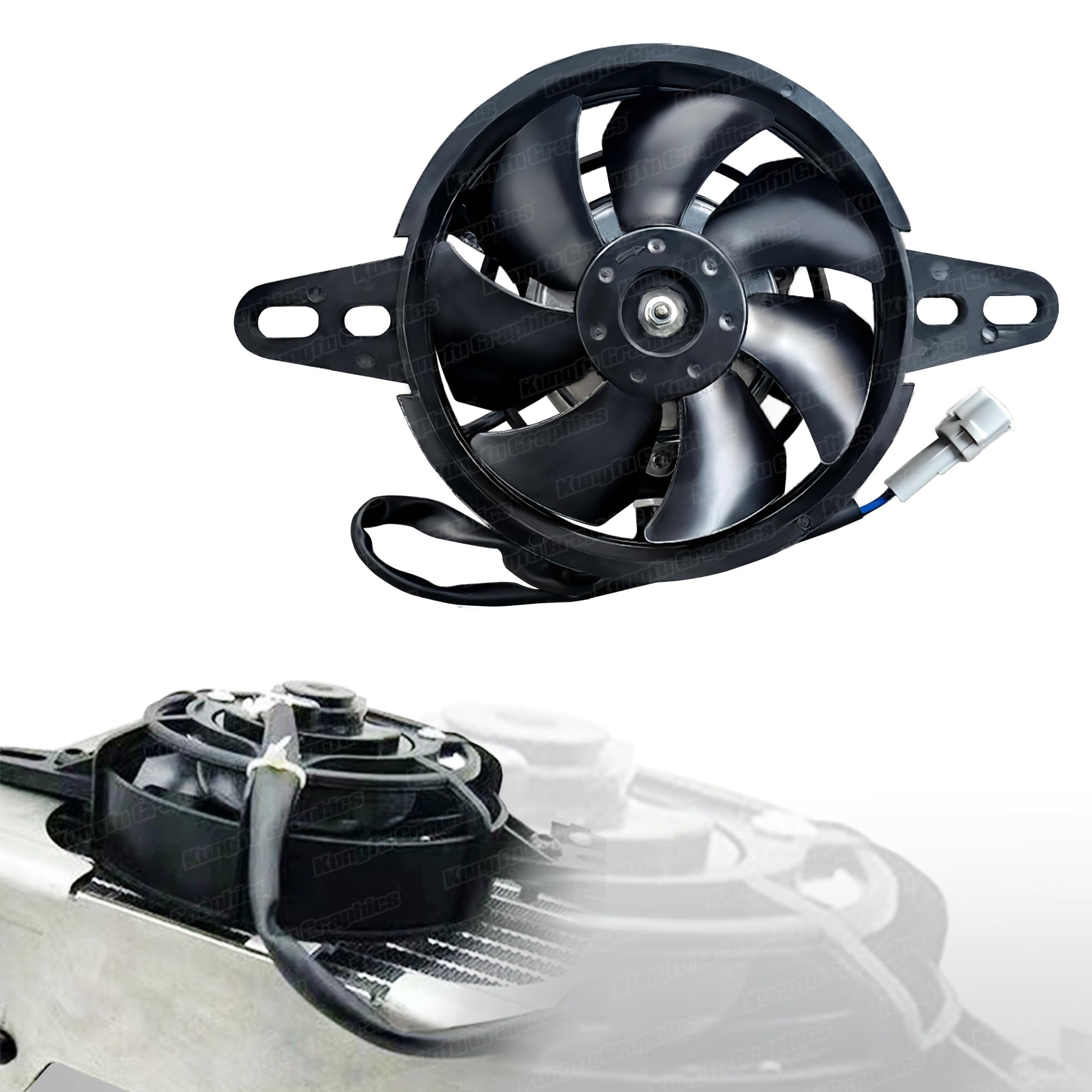 Amazon.com: 4"inch Radiator Cooling Fan 12V Universal Motorcycle Dirt ...