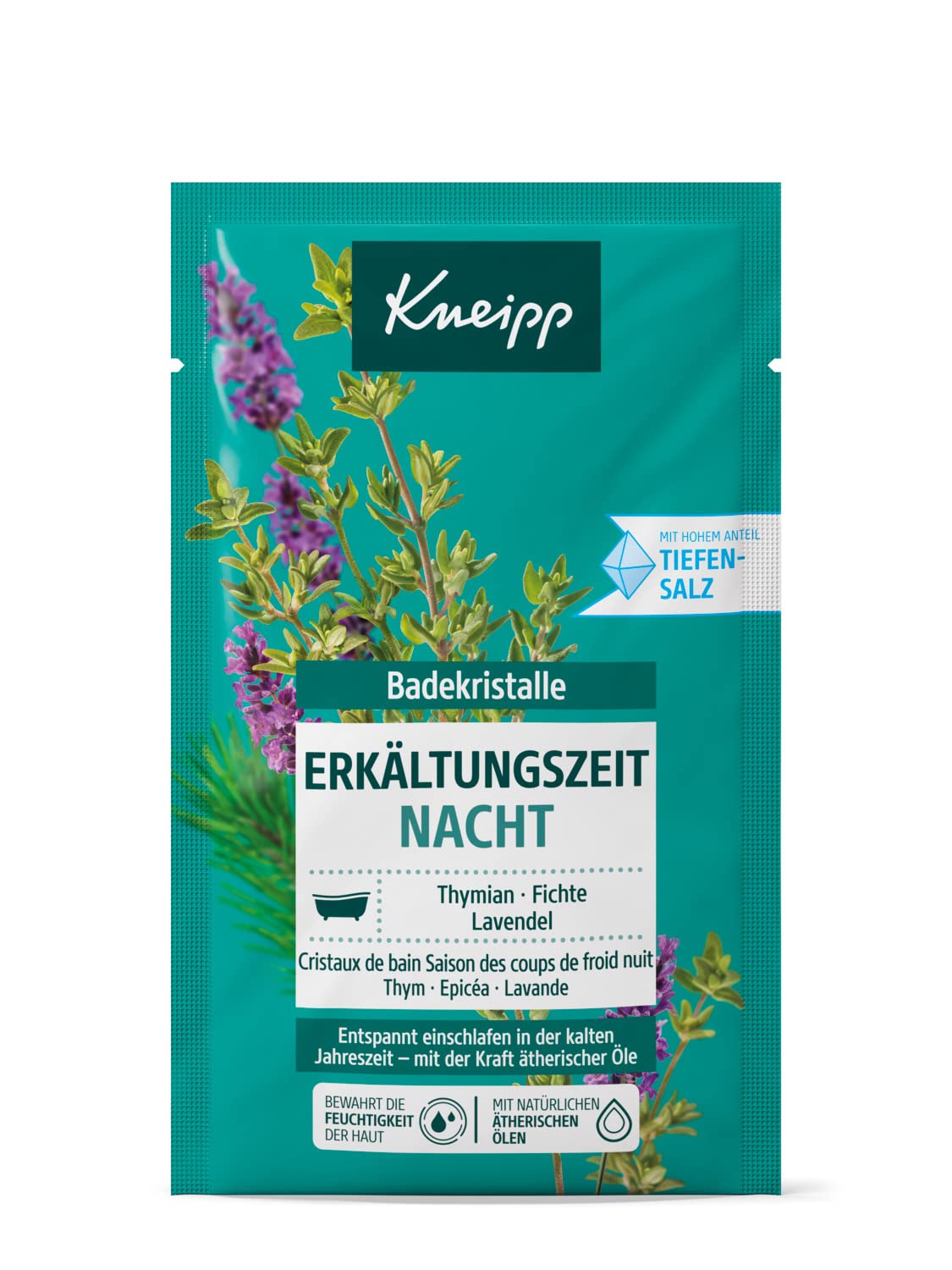 Kneipp Badekristalle Erkältungszeit Nacht - naturreines Badesalz der Saline Luisenhall mit ...