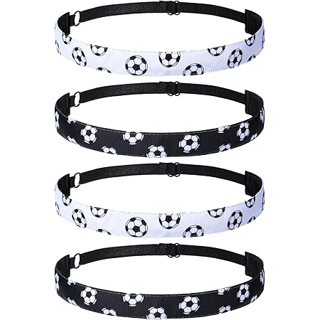 Amazon.com : SATINIOR 4 Pieces Non-slip Soccer Headband Adjustable ...