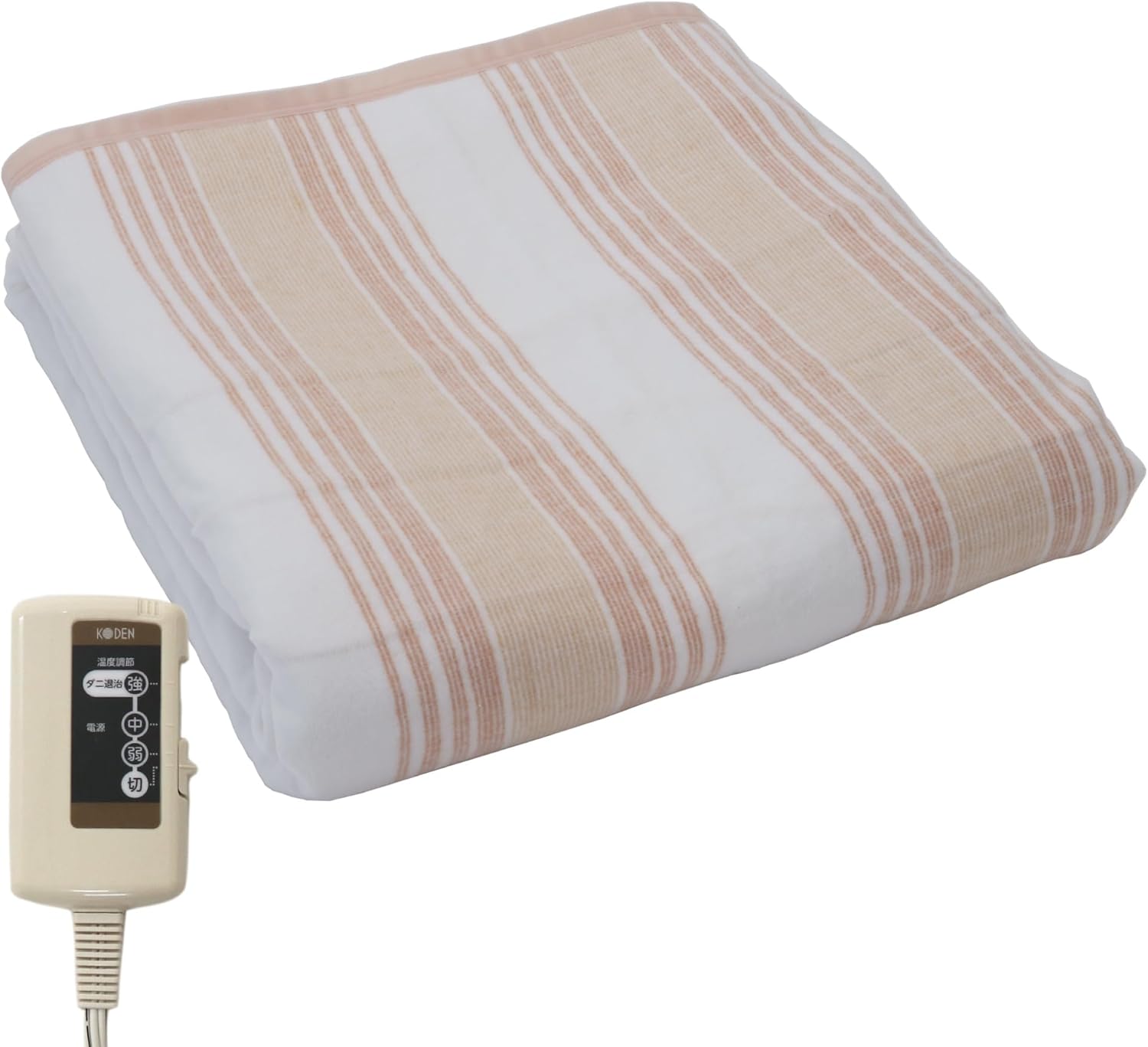 Amazon | 広電(KODEN) 電気毛布 掛け 敷き 188×130cm オレンジ ボーダー ストライプ 洗える ダニ退治 スライド温度調節 VWK801H-DYK | 広電(KODEN ...