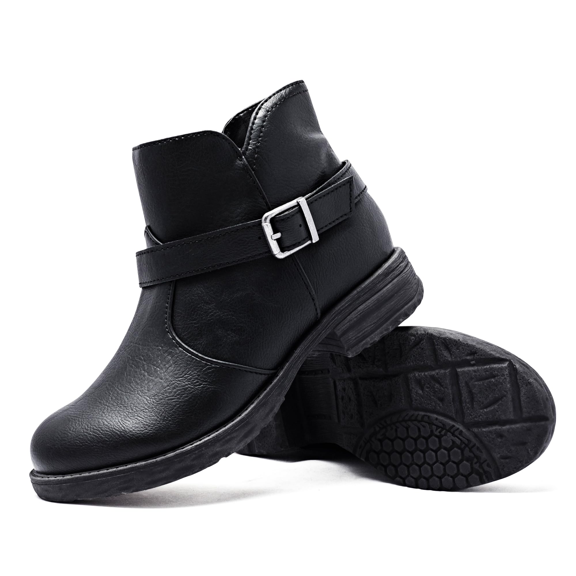 Snapklik.com : Ataiwee Womens Ankle Boots, Chunky Heel Side Zipper ...