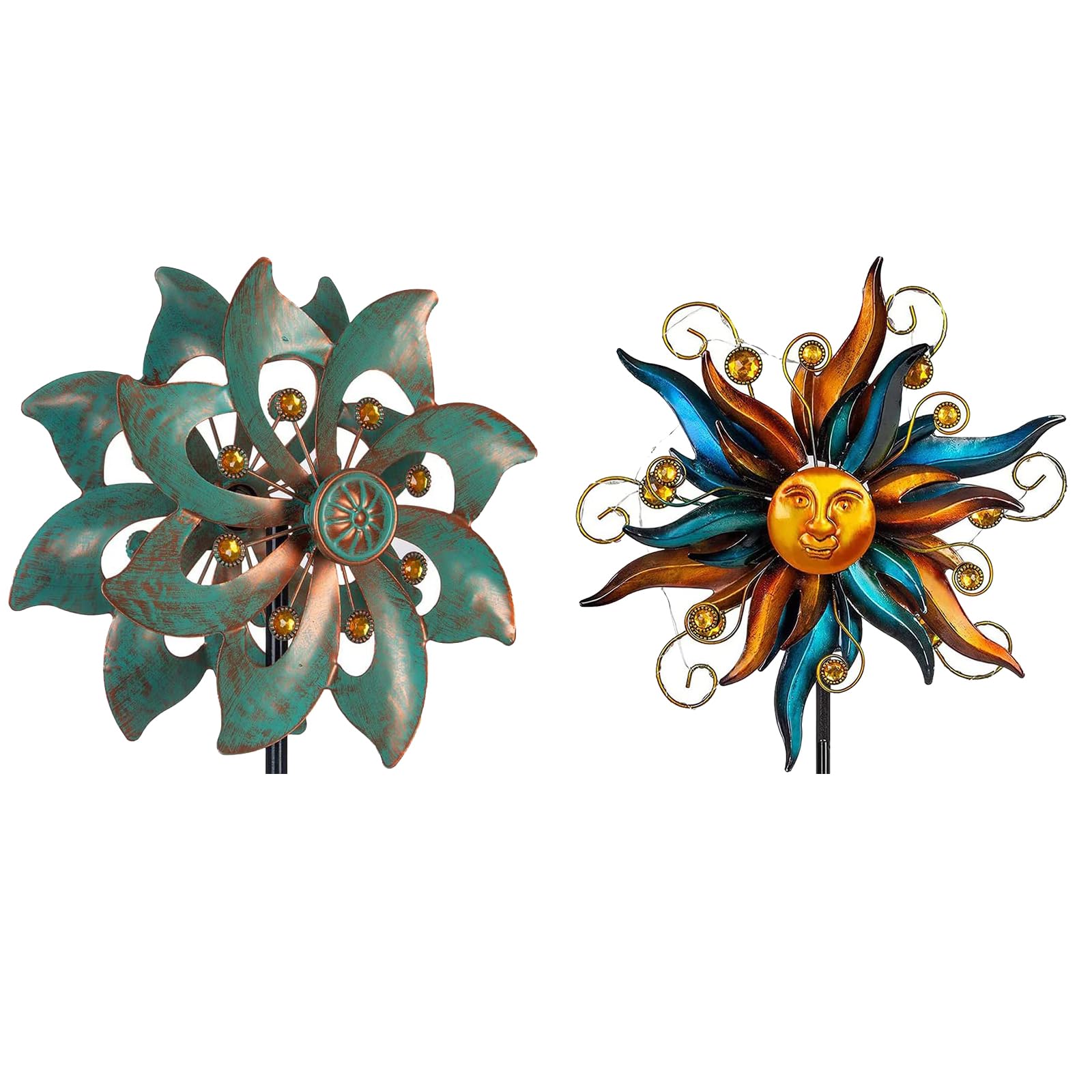 Amazon.com: VEWOGARDEN Garden Wind Spinners+Sun Solar Wind Spinner for ...