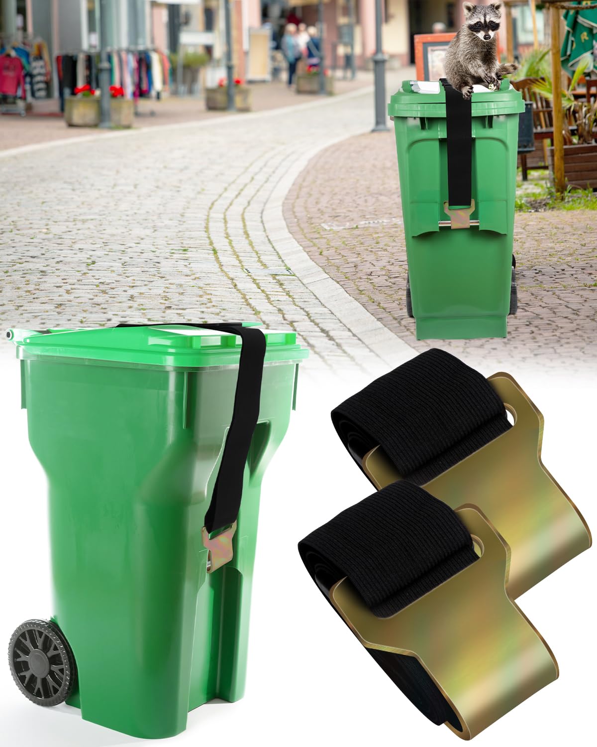 2 Pcs Bear Proof Trash Can Lid Lock, Universal Adjustable Garbage Can ...