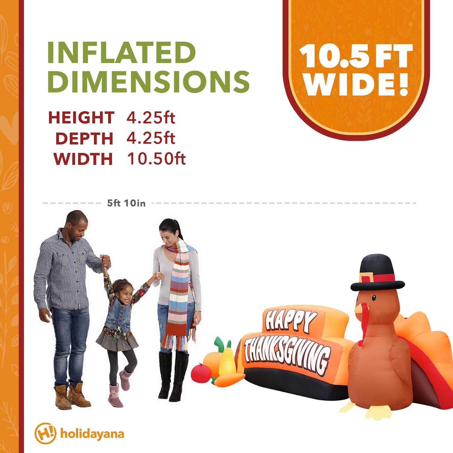 Snapklik.com : Holidayana Thanksgiving Inflatables 10.5ft Thanksgiving ...