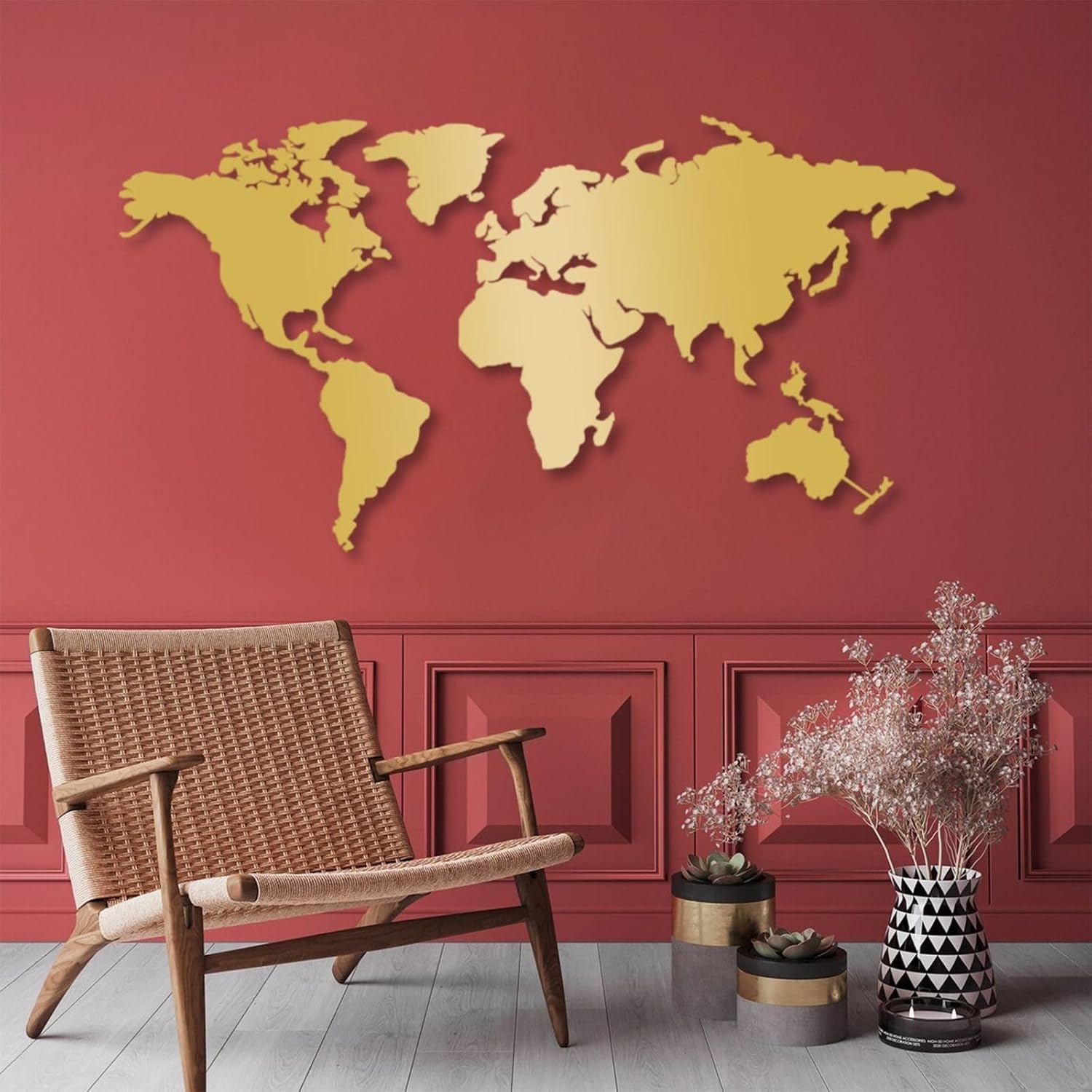 Amazon.com: World Map Wall Art, World Map Metal Wall Decor, Map of The ...