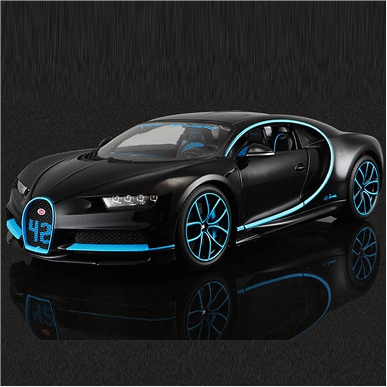 MANGRY Scale Car Model 118 for Bugatti Chiron Black Blue Alloy Die ...