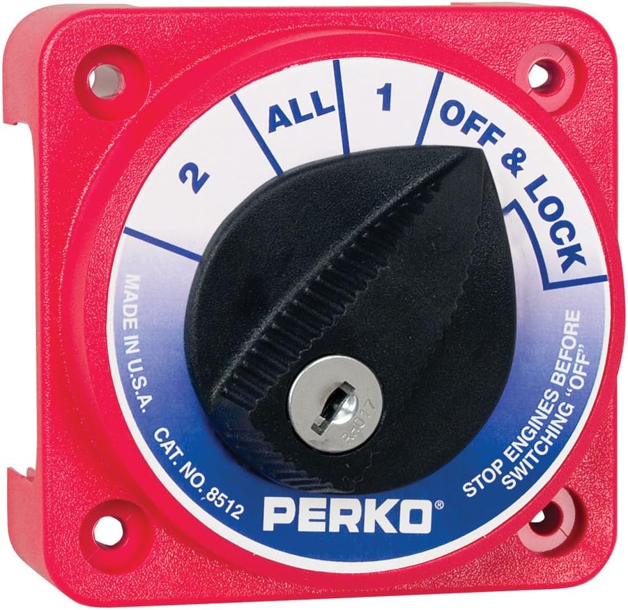 Amazon.com : Perko Battery Switch (Option: with Key Lock) : Boating ...
