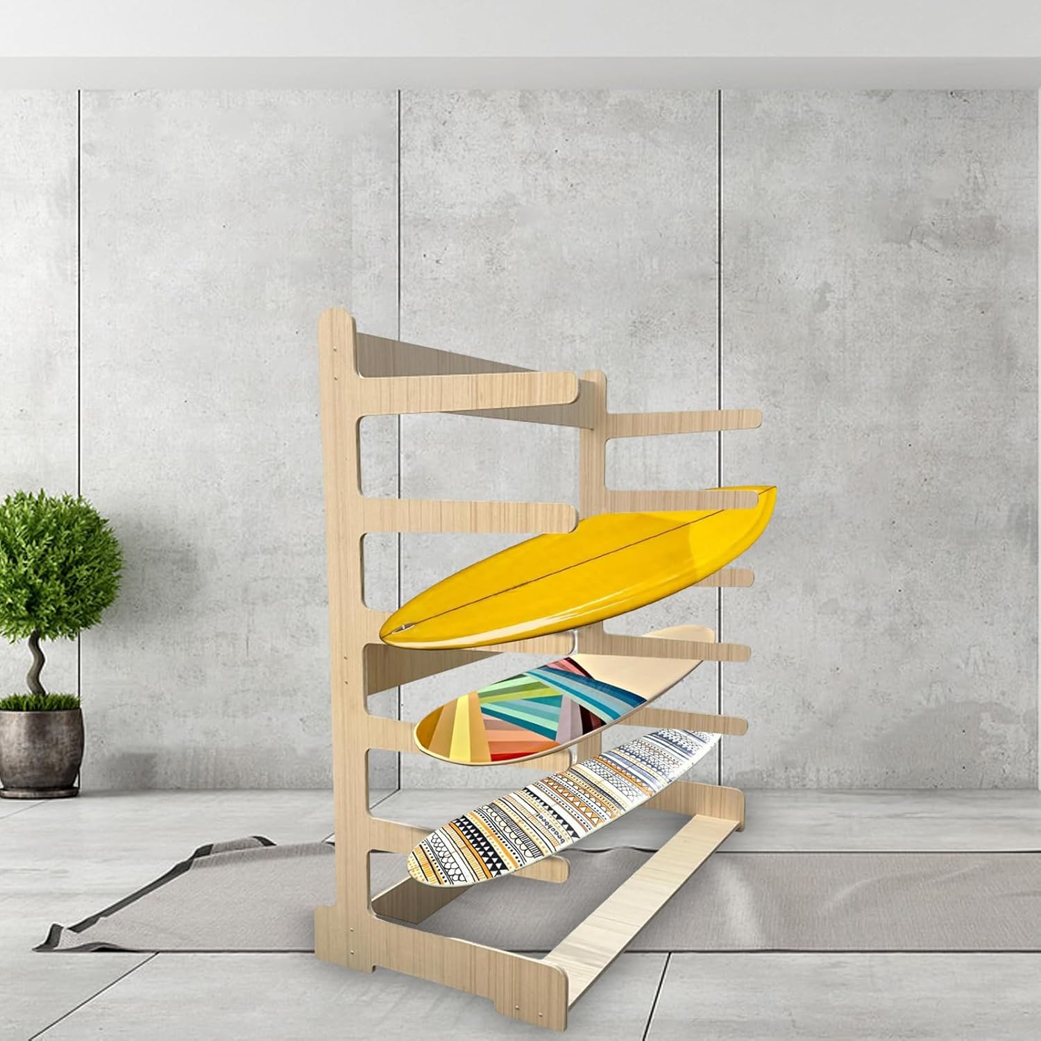 Amazon.com: Stranthother Freestanding Surfboard Rack, 6 Board Display ...