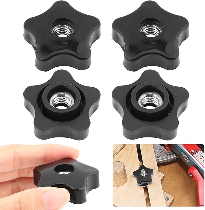 Amazon.com: 4PCS T-Track Knobs, 3/8 Inch 16 Through-Hole knobs, Five ...