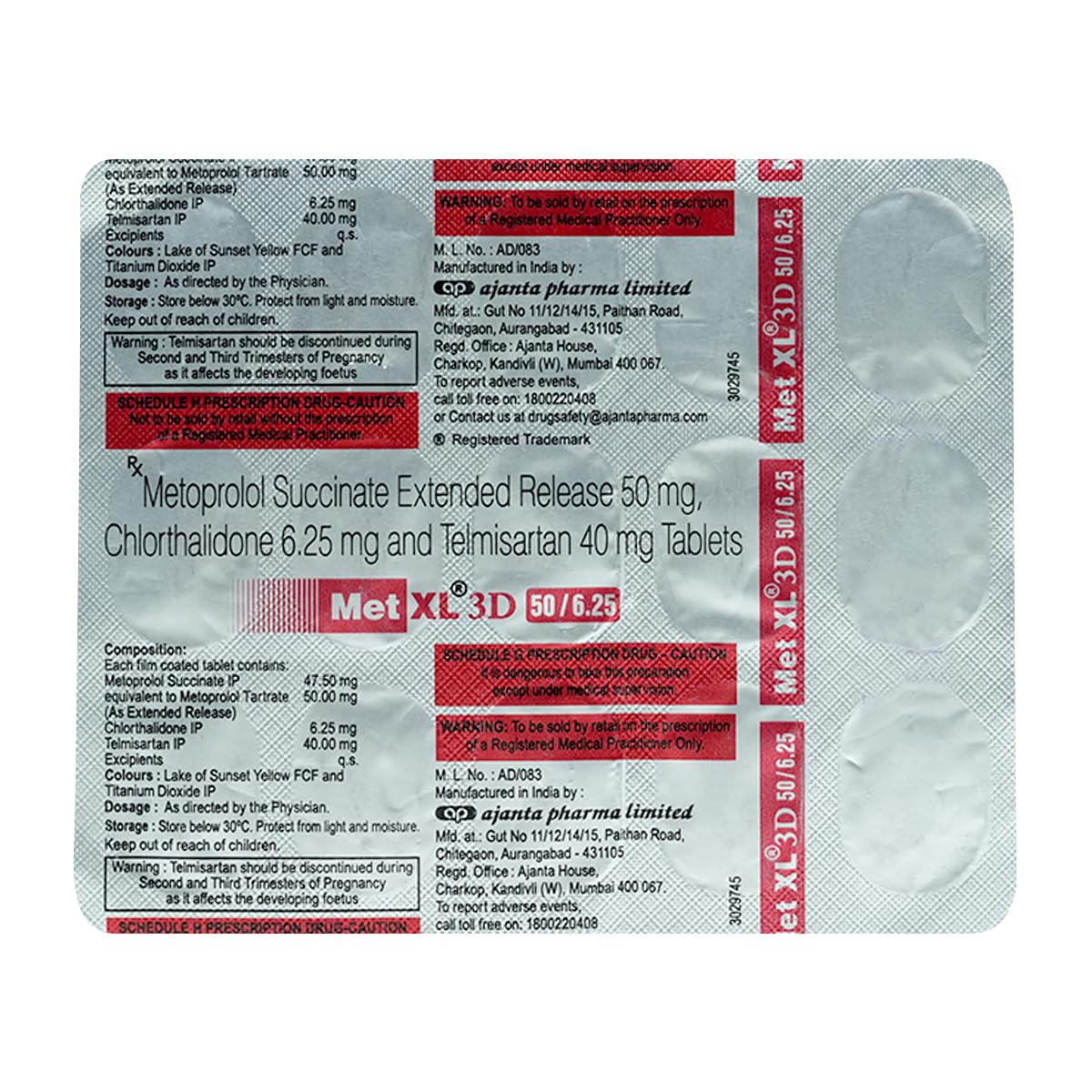 Met Xl 3D 50/6.25Mg Tab 15'S : Amazon.in: Health & Personal Care