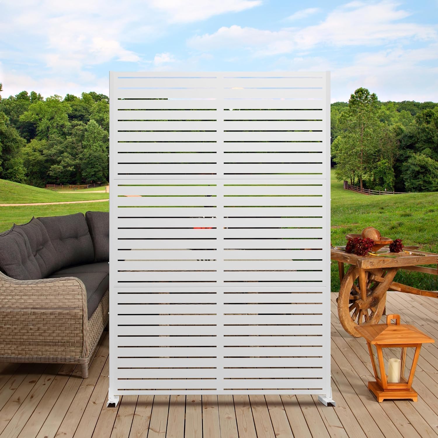 Amazon.com: Metal Privacy Screen Outdoor 72" H×47" W,Freestanding ...