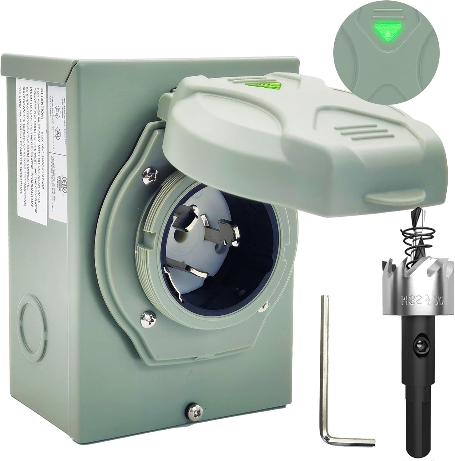 Amazon.com: Prolee 50 Amp 3 Prong Generator Power Inlet Box, NEMA SS2 ...