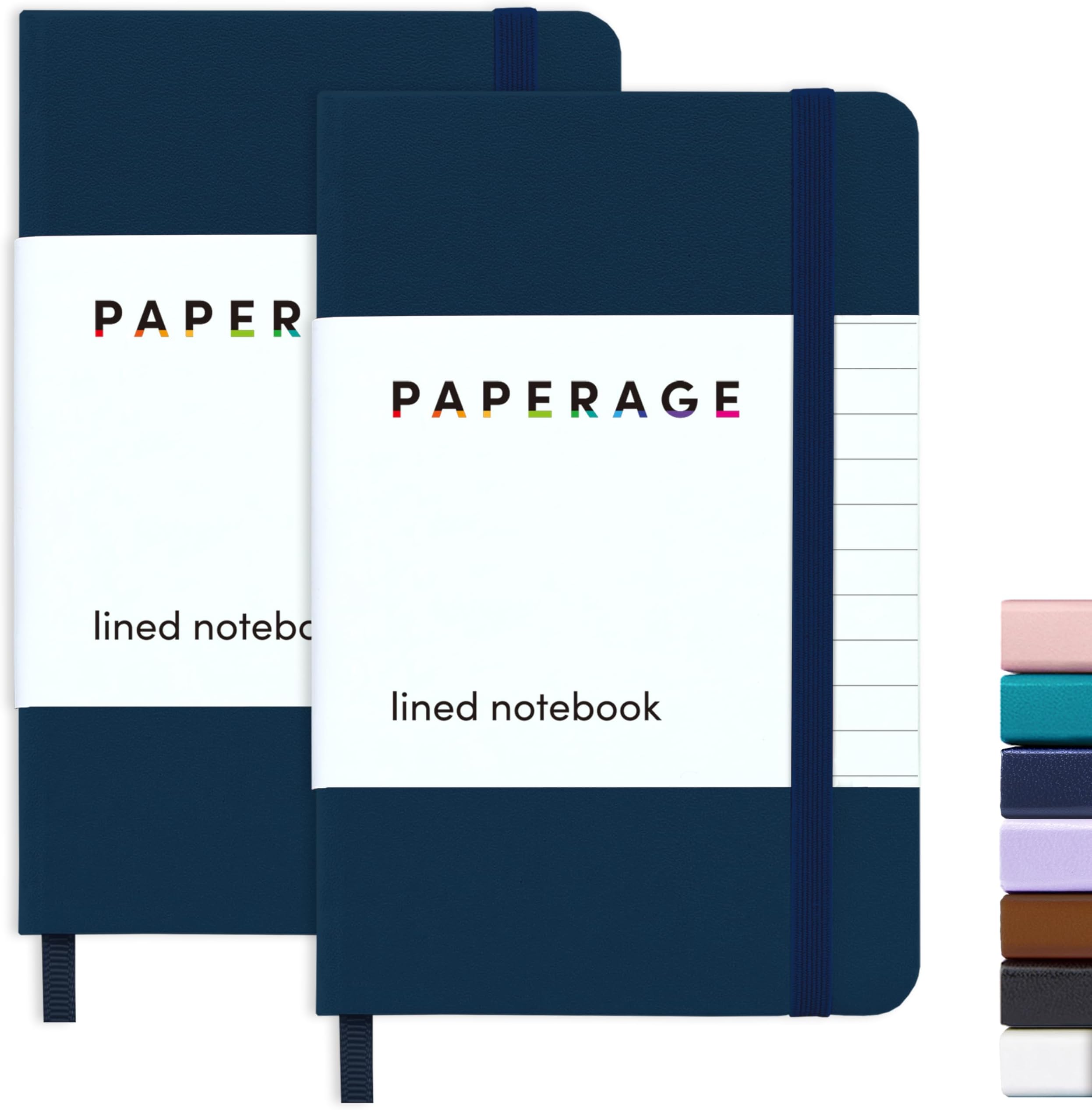Amazon.com : PAPERAGE Lined Pocket Journal Notebook, 2 Pack, (Navy ...