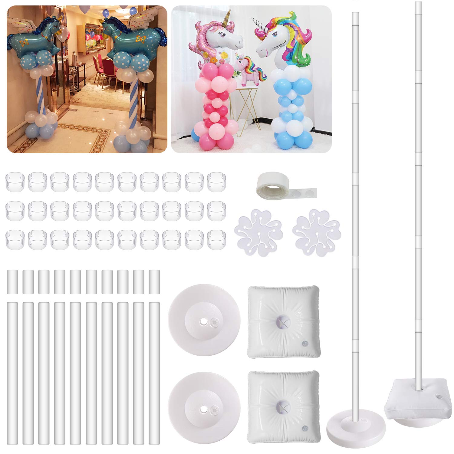 Buy IDAODAN 2 Set Balloon Column Kit for Kids, Balloon Column Stand ...