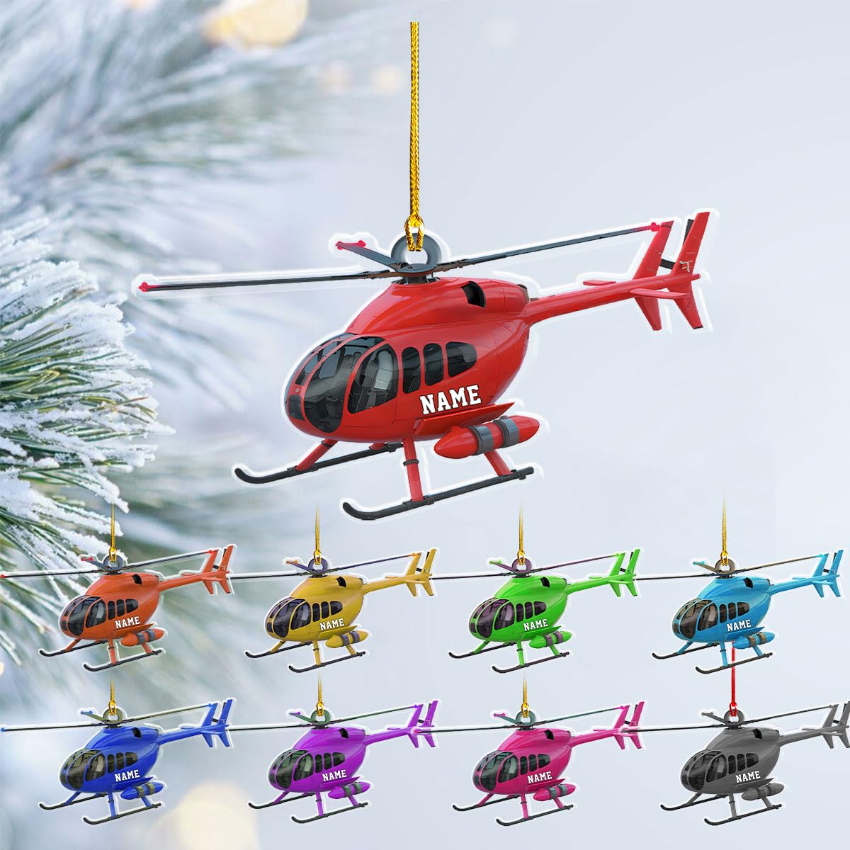 Amazon.com: Piratify Helicopter Christmas Ornament, Airplane Ornaments ...