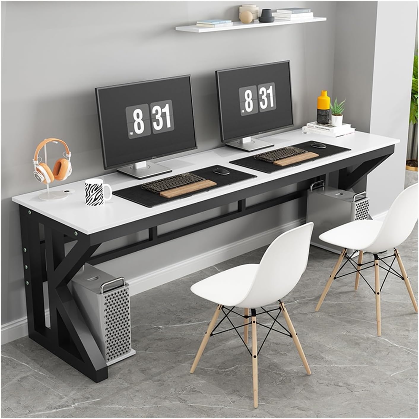Study Computer Desk Simple Gaming Table Desktop Double PC Table Study ...