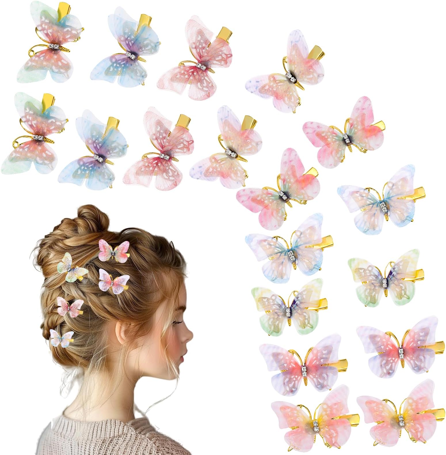 Amazon.com : Paderison 20Pcs Moving Glitter Hair Clips, Fairy Hair ...