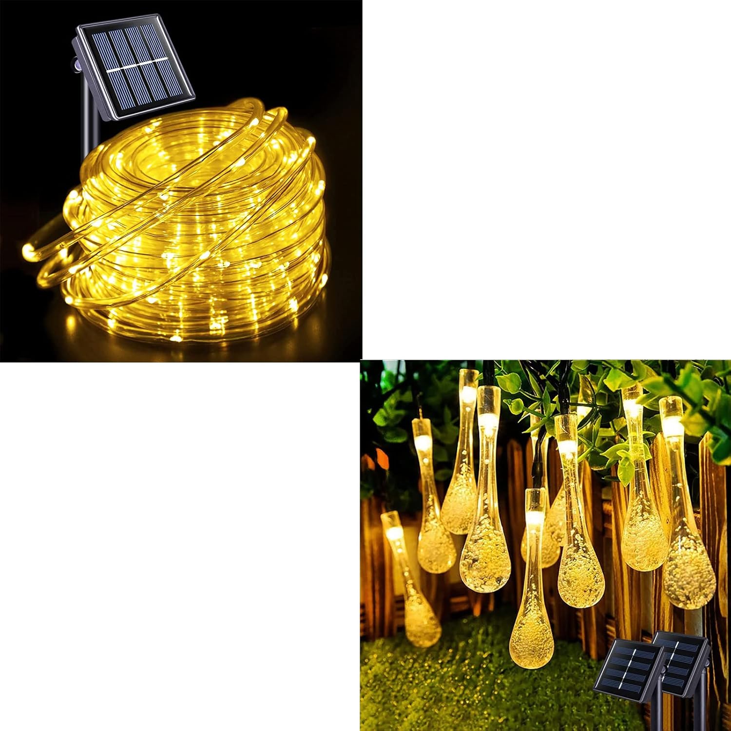 JMEXSUSS 200 LED Solar Rope Lights,66ft 8 Modes Solar Rope Lights ...