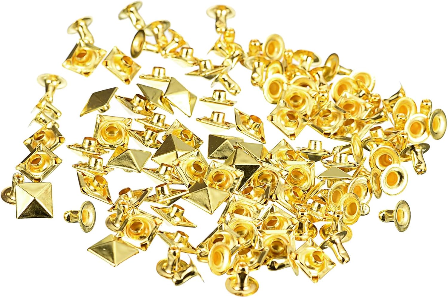 uxcell 120Sets Spike Rivet for Clothing, 9mm Pyramid Rapid Rivet ...