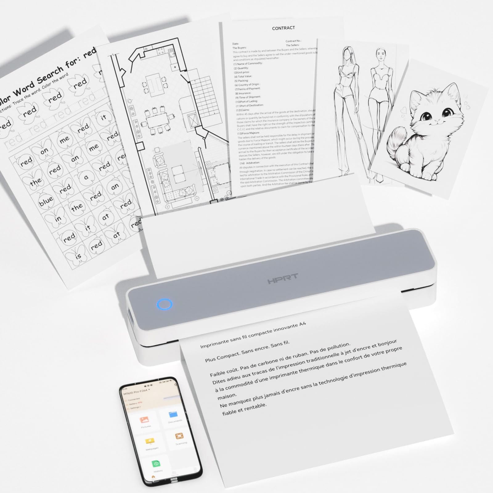 Amazon.com: POLONO Portable Printer Wireless for Travel, D810 Bluetooth ...