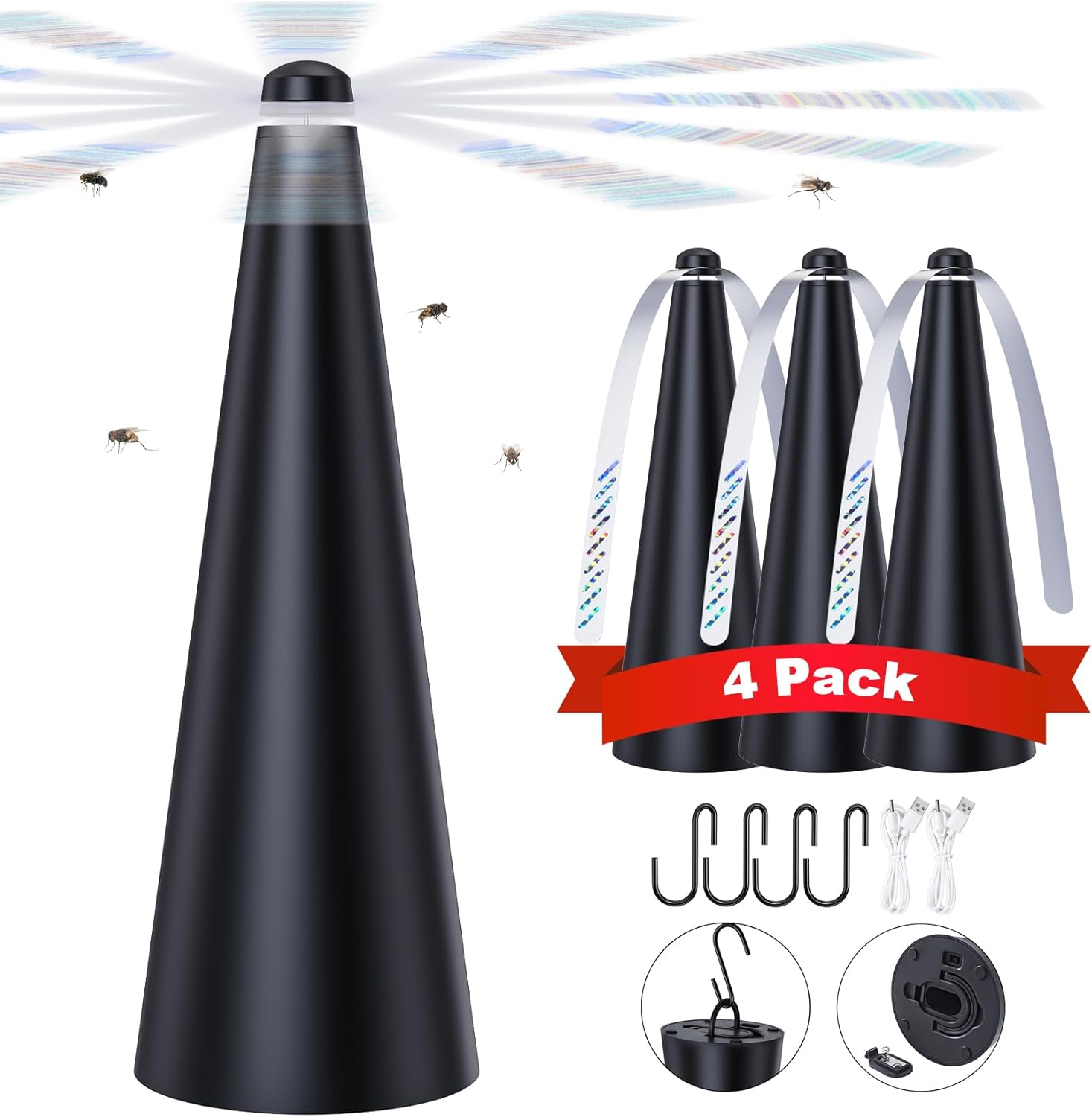 Amazon.com: Glovv Fly Fans for Tables Outdoor, 4 Pack Indoor Keep Flies ...