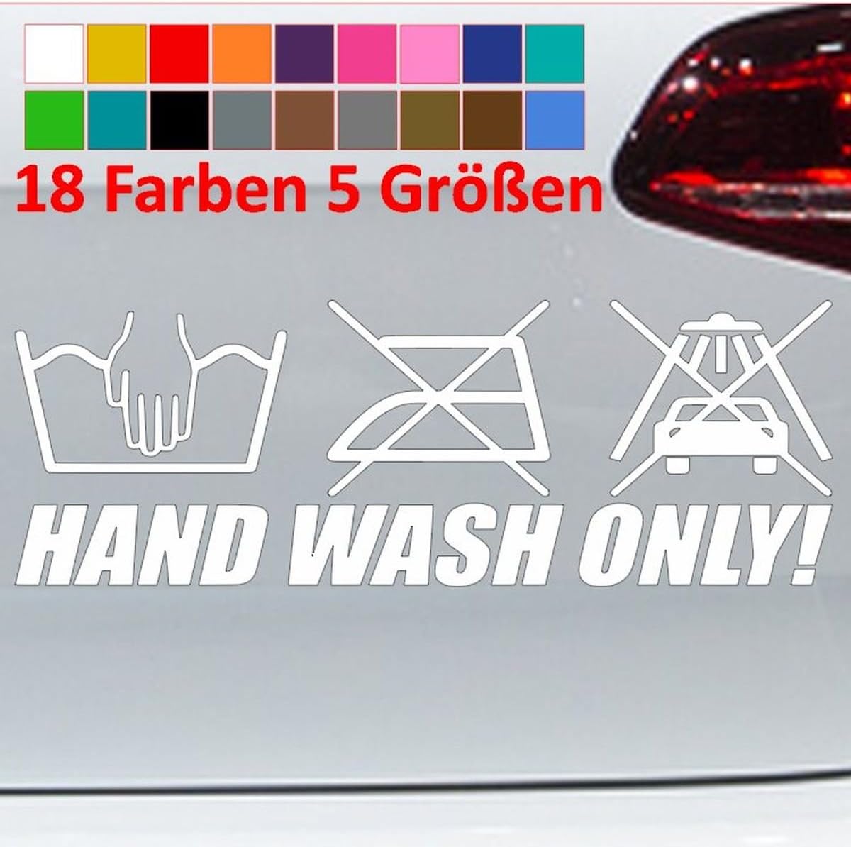 Generic Hand Wash Only Handwäsche Autoaufkleber Sticker JDM Tuning 18 ...