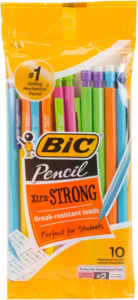Amazon.com : BIC Xtra-Strong Mechanical Pencil, Colorful Barrel, Thick ...