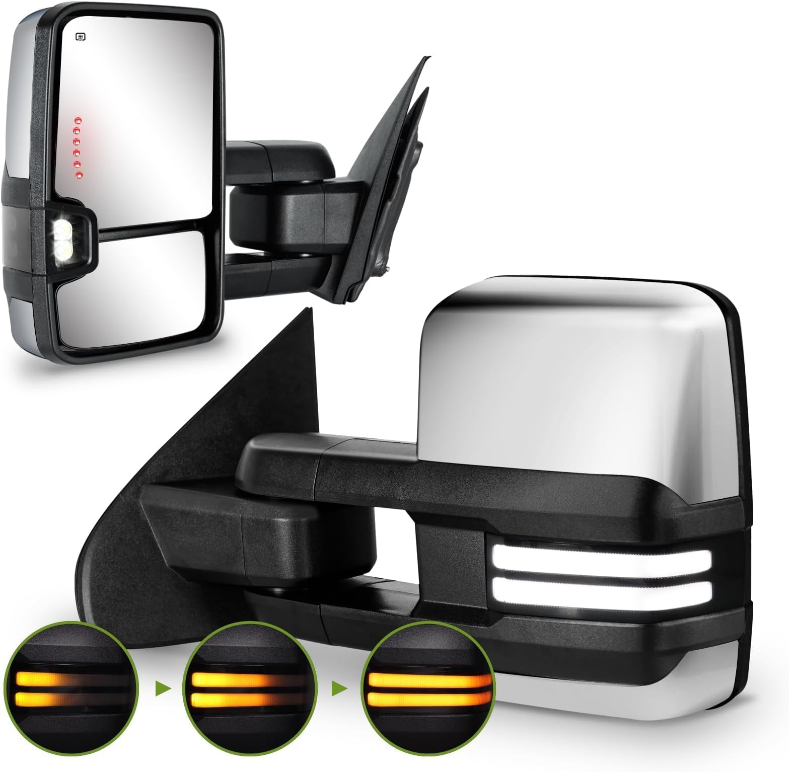 Amazon.com: Towing Mirrors Chrome for Chevy GMC 2014-2018 Silverado ...