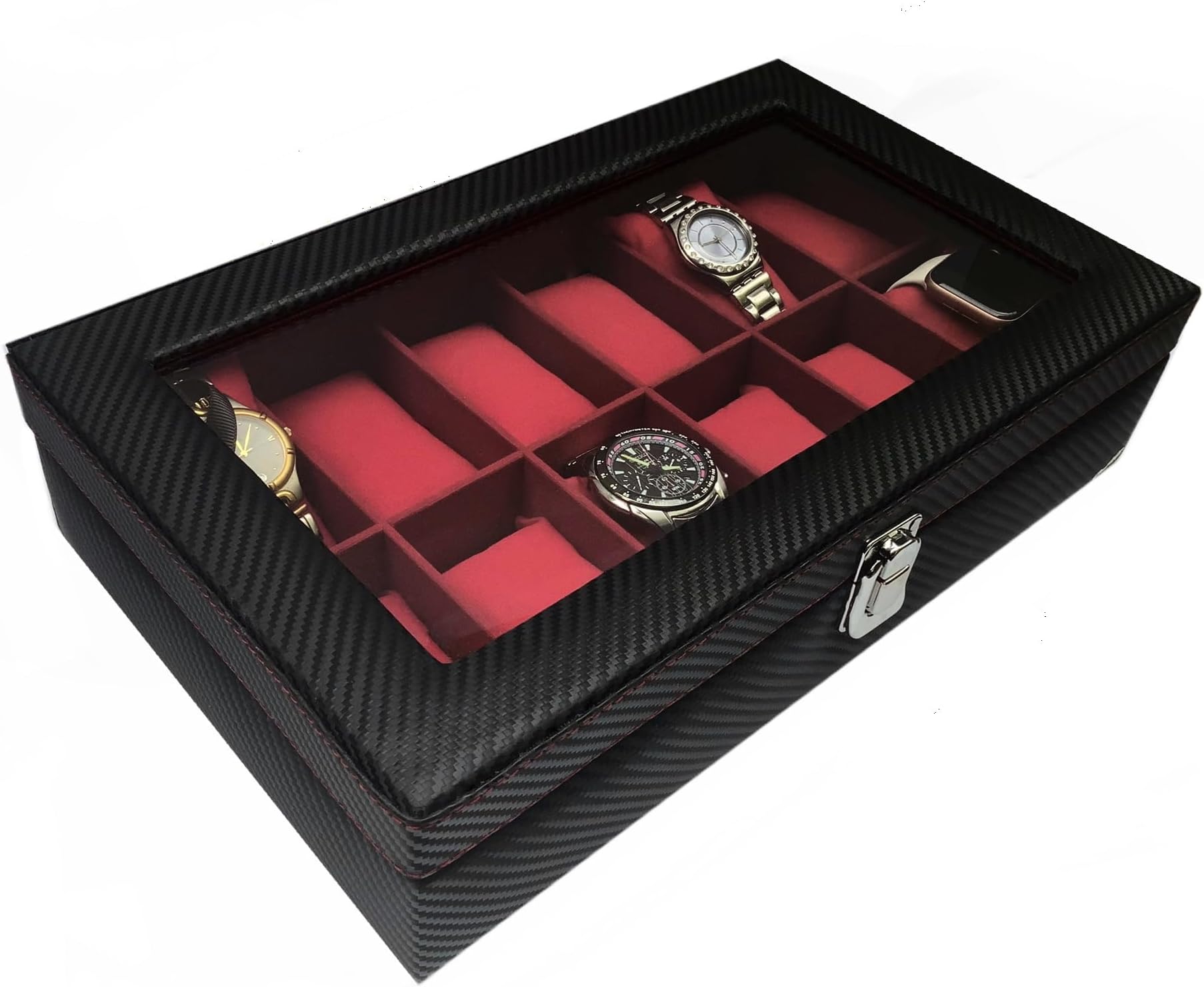 Birch & Co. Faux Leather Watch Box Organizer - Watch Case Box Men ...