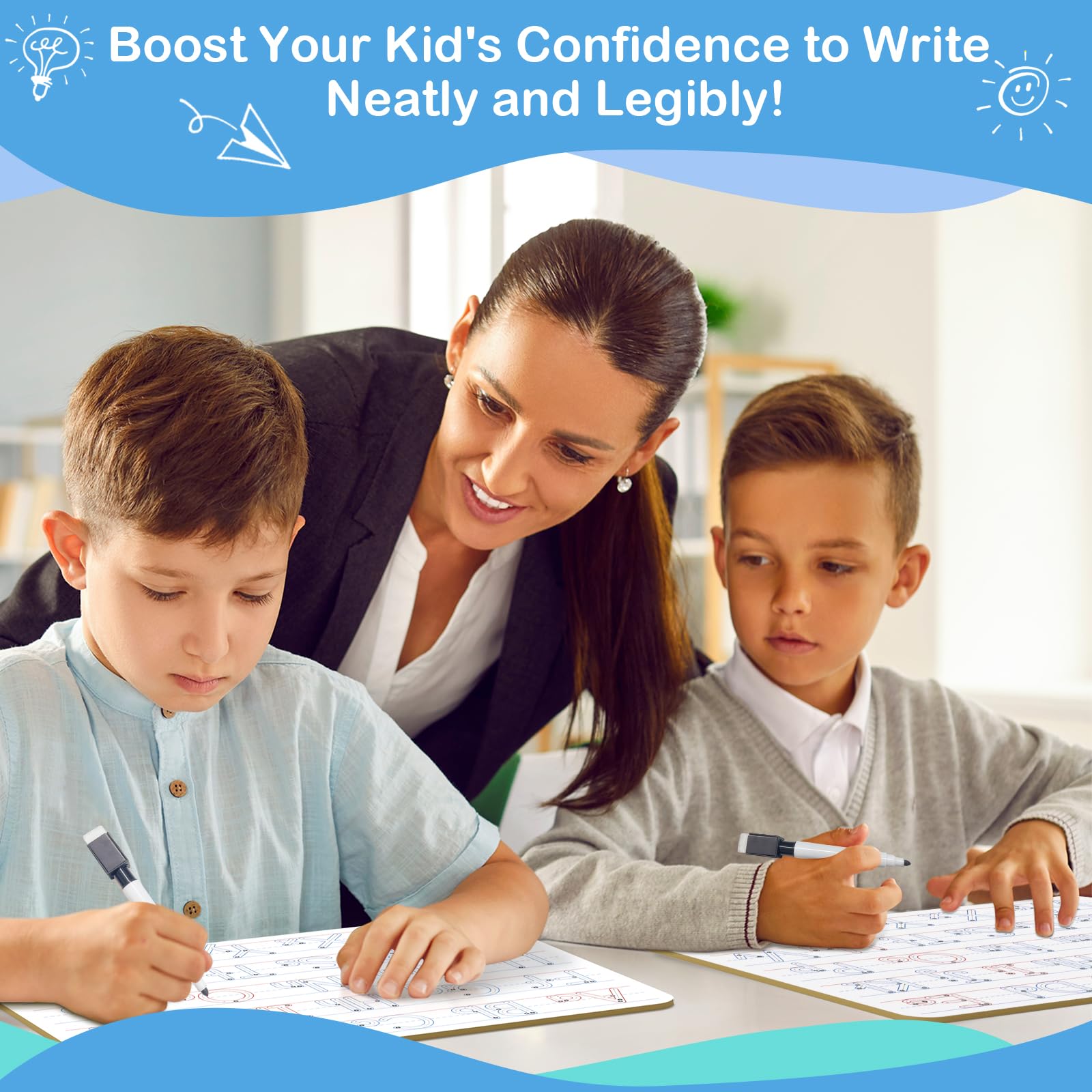 Snapklik.com : Handwriting Practice Dry Erase Board,9" X 12" ABC ...