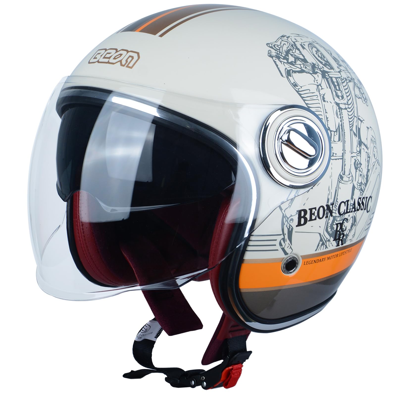Snapklik.com : Open Face Motorcycle Helmet For Adults, DOT Approved ...