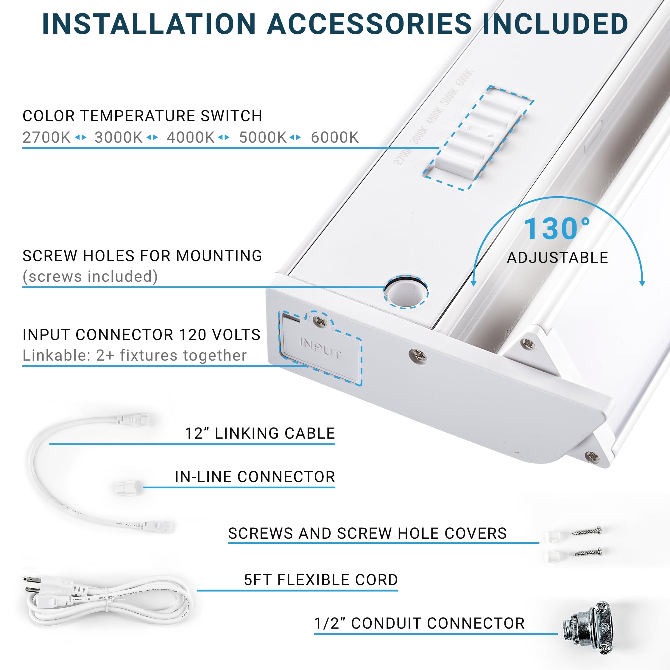 Snapklik.com : PARMIDA LED Swivel Under Cabinet Lighting, Hardwired Or ...