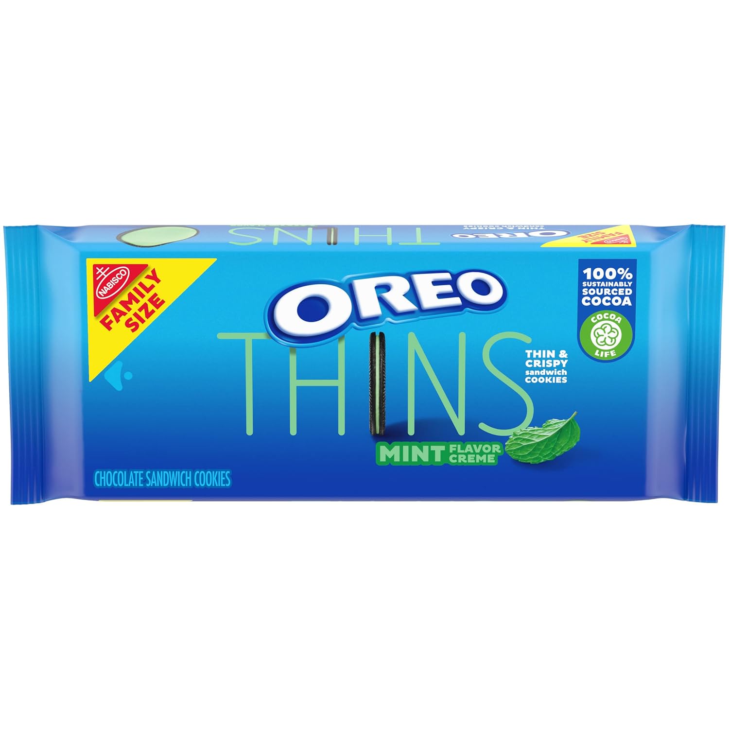 Amazon.com: OREO Thins Mint Creme Chocolate Sandwich Cookies, Family ...