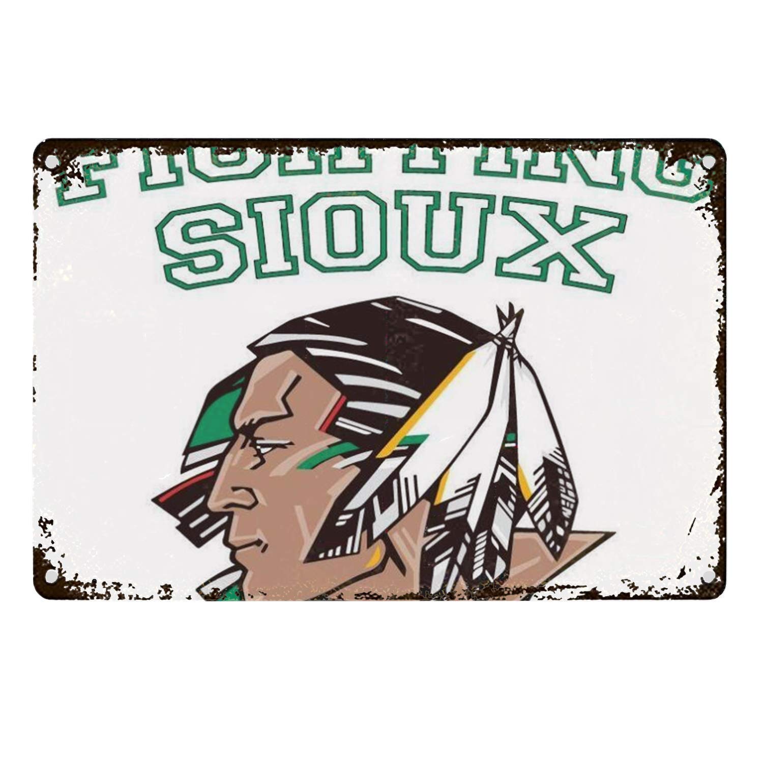Nd Sioux Logo Colored Fighting Sioux Vinyl Sticker Officially