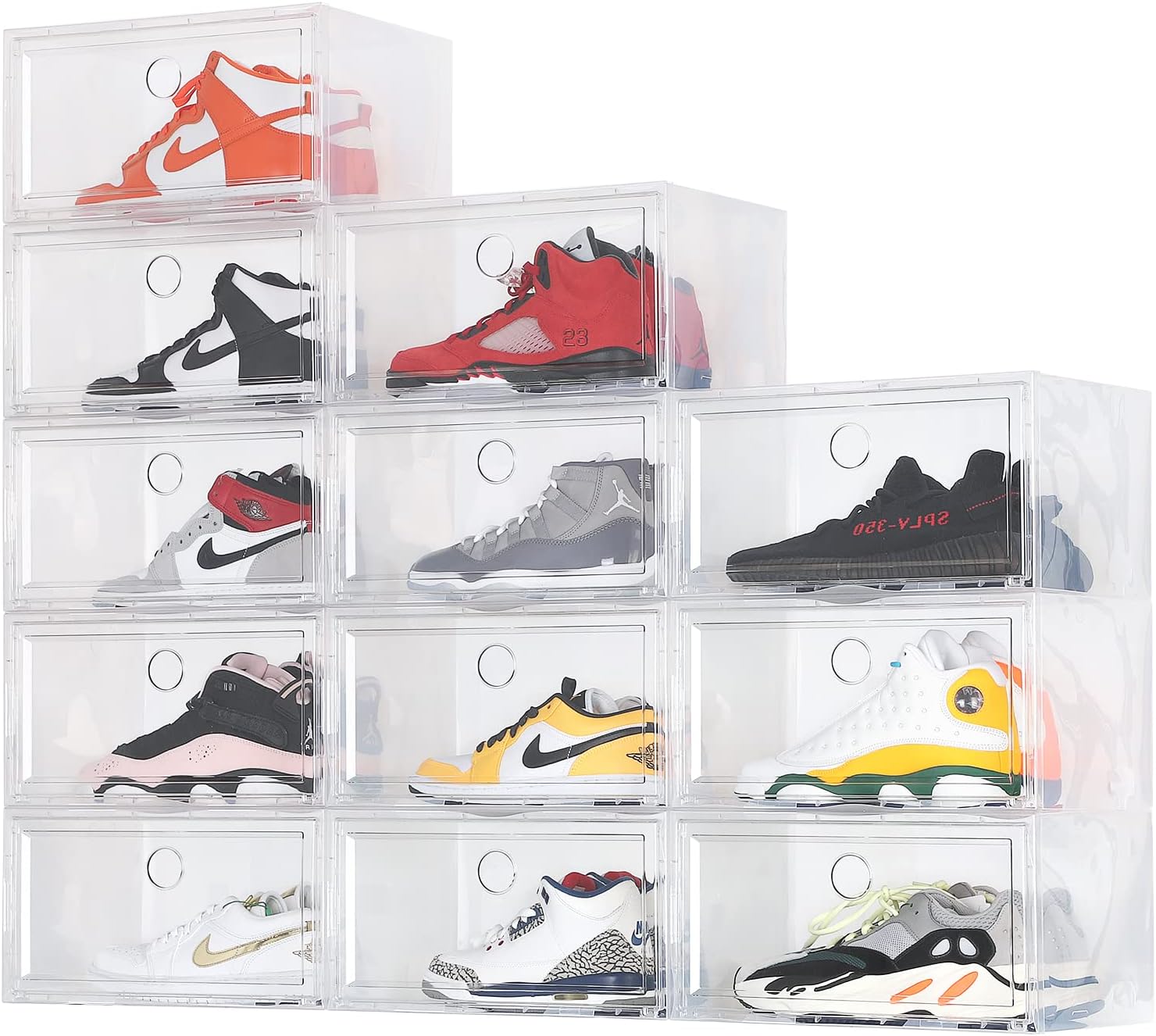 Amazon.com: Suptsifira Shoe storage box, 12 Packs Shoe Boxes Clear ...