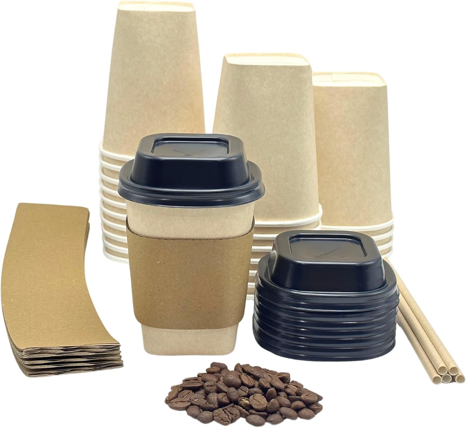 Amazon.com: Miracle TQ 50Pack 16oz Disposable Square Paper Cups Coffee ...