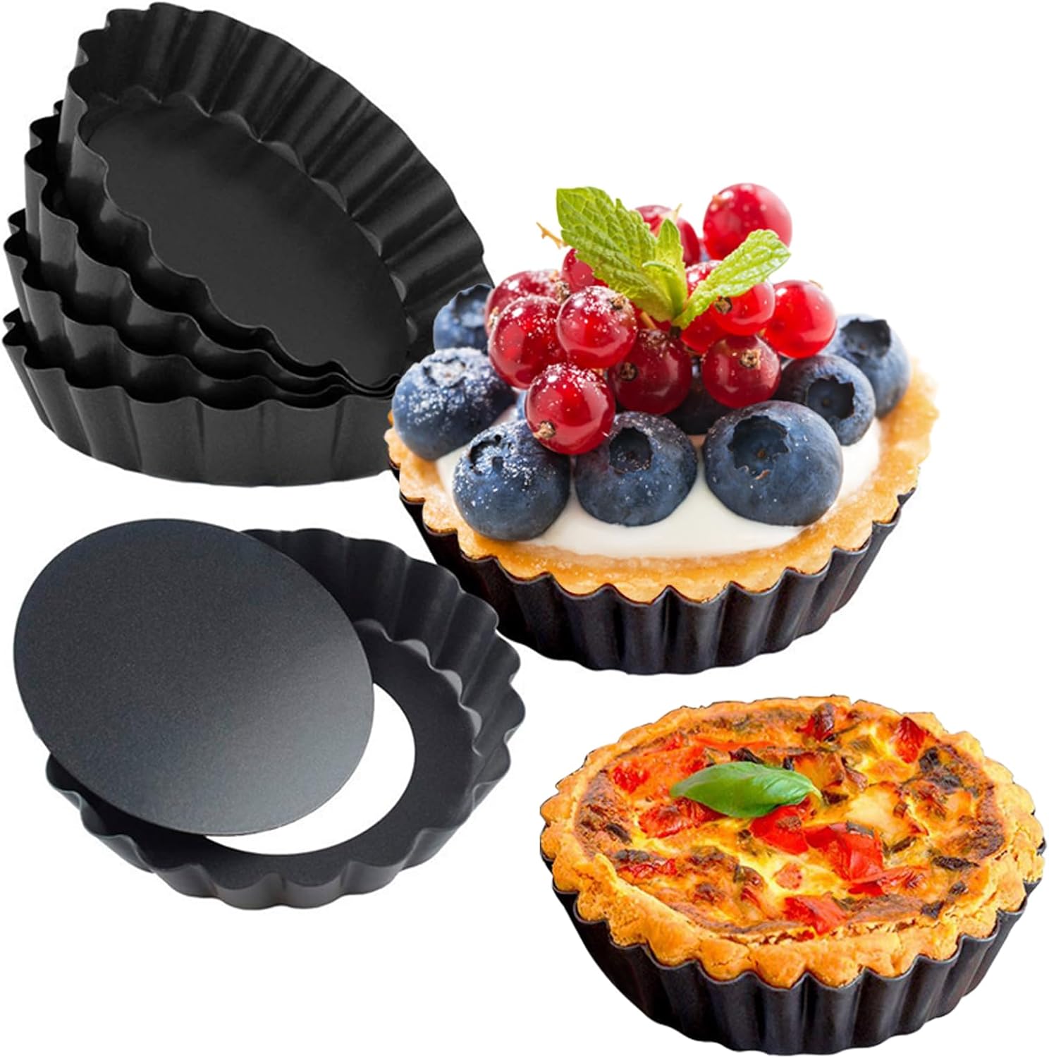 10 Pack Mini Moldes Para Tartas - 3 Pulgadas Mini Sartenes Para ...