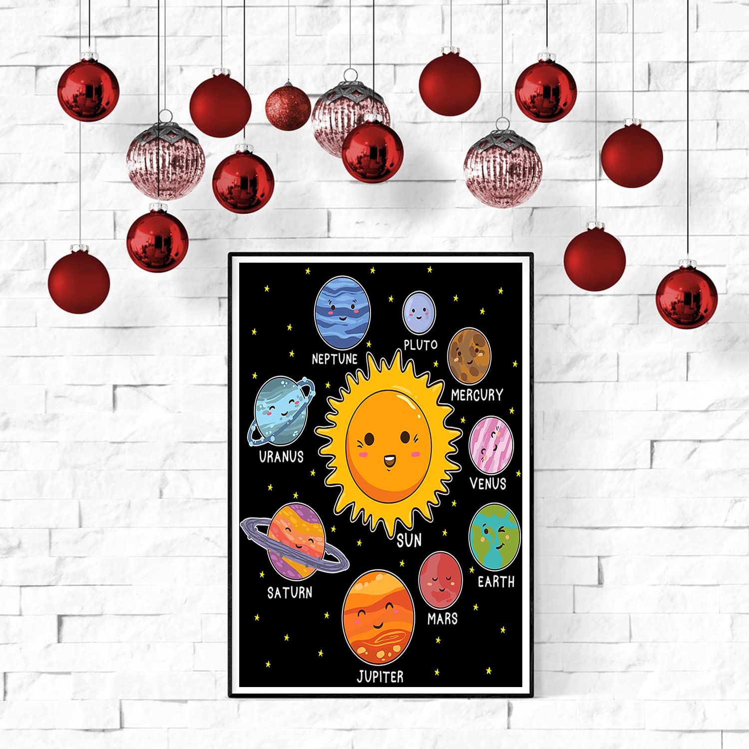Solar System Toys 2 Pcs Solar System Poster Educational Chart Mars ...