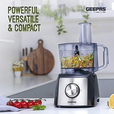 Geepas 1200W Compact Food Processor | Multifunctional Electric Food ...