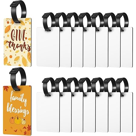 Amazon.com: Sublimation Blank Luggage Tags with Straps, Heat Transfer ...